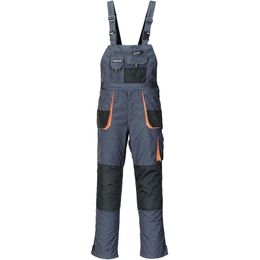 Latzhose Terratrend Job "TTJ-Latz", Gr. 26, EURO, grau (grau, schwarz), Obermaterial: 65% Polyester PES. 35% Baumwolle CO., Hosen