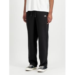 Sweathose Alpha Industries "Basic Jogger Straight Leg SL", Herren, Gr. L, N-Gr, schwarz, angeraute Sweatware, Obermaterial: 80% Baumwolle, 20% Polyester, unifarben, regular fit lang, Hosen Sweathose, Baumwollmischung, regular fit