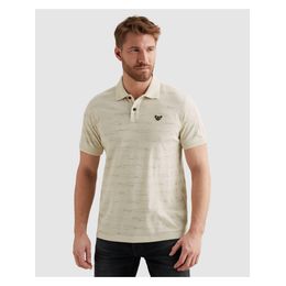 PME-Legend Poloshirt PME LEGEND, Herren, Gr. L, bone wei&szlig;, Piqu&eacute;, Obermaterial: 99% Baumwolle, 1% Polyester, gestreift, regular fit normal, ohne Ausschnitt, Shirts, mit Logo Stickerei