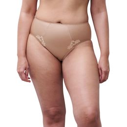 Slip Chantelle "HEDONA", Damen, Gr. 42, beige, Obermaterial: 83% Polyamid, 17% Elasthan, k&ouml;rpernah, Unterhosen Slip, blickdichtes Gewebe, Guipure Spitze