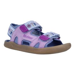 Barfu&szlig;schuh Richter "Lucky", Jungen, Gr. 24, pink kombiniert, Textil, kontrastfarbene Details, Schuhe Barfu&szlig;schuh, Kinderschuh, Sandale, Gr&ouml;&szlig;enschablone zum Download, mit WMS