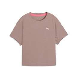 Trainingsshirt Puma "Run coolCELL Boxy T-Shirt Damen", Damen, Gr. L, sandstone beige, Obermaterial: 82% Nylon, 18% Elasthan, Rundhals, Shirts