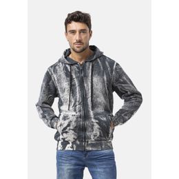 Cipo & Baxx Sweatjacke CIPO & BAXX "Sweatjacke", Herren, Gr. L, anthrazit, 100% Baumwolle, bedruckt, regular fit normal, Sweatjacken Sweatjacke, mit Kaputze