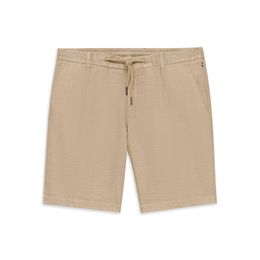 Bermudas Bugatti "Soft touch", Herren, Gr. 48, Normalgr&ouml;&szlig;en, 40, beige, 55% Leinen, 45% Baumwolle, unifarben, normal, Hosen Bermudas, Leinen-Baumwoll-Mix