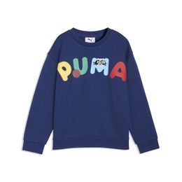 Sweatshirt Puma "Sporty Cats Relaxed Sweatshirt Kinder", M&auml;dchen, Gr. 104, blau jewel, Obermaterial: 68% Baumwolle, 32% Polyester. &Auml;rmelbund: 3% Elasthan, 97% Baumwolle. Oberer Bund: 3% Elasthan, 97% Baumwolle, relaxed fit, Rundhals, Sweatshirts Sweatshirt