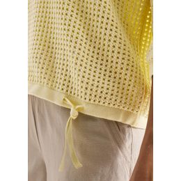 Strickpullover Cecil, Damen, Gr. L (42), light buttermilk gelb, Strick, Obermaterial: 100% Baumwolle, unifarben, l&auml;ssig geschnitten h&uuml;ftbedeckend, V-Ausschnitt, B&uuml;ndchen, Pullover Strickpullover, im Crochet-Look/moderner Sommerstrick