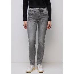 Comfort-fit-Jeans Street One, Damen, Gr. 32, L&auml;nge 30, mid grau washed, Jeans, 72% Baumwolle, 27% Polyester, 1% Elasthan, unifarben, lang, Jeans, 5-Pocket-Style