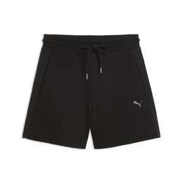 Sporthose Puma "HER High-Waist Shorts Damen", Damen, Gr. L, Normalgr&ouml;&szlig;en, schwarz, Obermaterial: 68% Baumwolle, 32% Polyester. Seitenpartie: 100% Nylon. Seitentasche &ndash; Oben: 100% Baumwolle, unifarben, regular fit, Hosen Sporthose