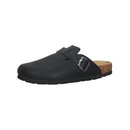 Hausschuh Rohde "Rohde Pantoletten Leder", Herren, Gr. 44, schwarz, Leder, Schuhe Hausschuh