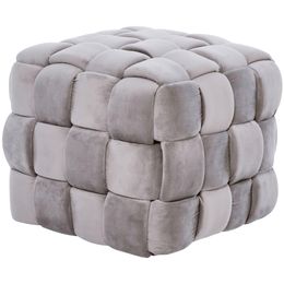 Hocker Jahnke "WEB ART S", grau (taupe), B:50cm H:42,5cm T:50cm, Hocker, Hocker, Hocker, Couchtisch, Beistelltisch gepolstert in edler Flechtoptik