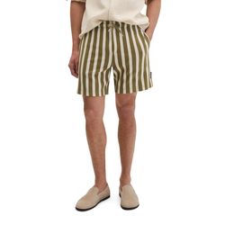 Marc O'Polo Shorts MARC O'POLO "mit Farb-und Struktur-Streifen", Herren, Gr. L, Normalgr&ouml;&szlig;en, medium gr&uuml;n, Obermaterial: 100% Baumwolle, gestreift, regular fit kurz, Hosen Shorts
