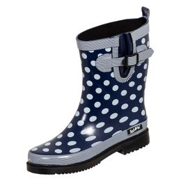 Gummistiefel Bockstiegel "Dorin", Damen, Gr. 36, blau (blau, wei&szlig;), Obermaterial: 100% Naturkautschuk NaRubber., Schuhe Gummistiefel