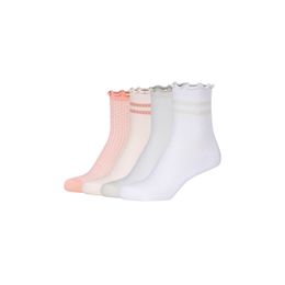Socken s.Oliver "4er Pack", Damen, Gr. 35-38, wei&szlig;, powder puff, 70% Baumwolle, 28% Polyester, 2% Elasthan, uni, Socken Socken