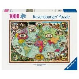 Puzzle Ravensburger "Mit Fahrrad um die Welt", bunt, Puzzles, KinderB:70cm H:50cm, Pappe, Made in Germany, B:70cm H:50cm