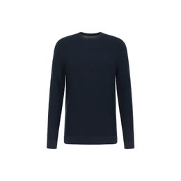 Sweater Mustang "Strickpullover Style Elliot", Herren, Gr. M, blau (dunkelblau), Obermaterial: 100% Baumwolle CO., Sweatshirts Sweater