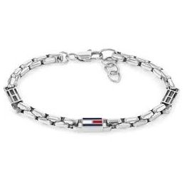 Armband Tommy Hilfiger "3D FLAG METAL", edelstahlfarben, rot, blau, wei&szlig;, Armb&auml;nder, Damen, 19cm, Edelstahl, Armband, Emaille
