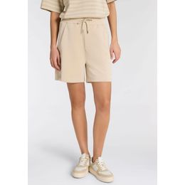 Shorts BOSS Orange "Eta Premium Damenmode", Damen, Gr. L, N-Gr, open beige 287, Web, Obermaterial: 52% Modal, 46% Polyester, 2% Elasthan, unifarben, relaxed fit kniefrei, Hosen Shorts, aus weichem Modal-Mix, Relaxed Fit
