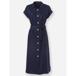 Heine Witt Damen Hemdblusenkleid inklusive Bindeg&uuml;rtel, marine, Gr&ouml;&szlig;e 36