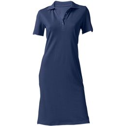 Heine Witt Damen Polokleid in Pikee-Qualit&auml;t, marine, Gr&ouml;&szlig;e 34