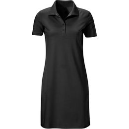 Heine Witt Damen Polokleid in Pikee-Qualit&auml;t, schwarz, Gr&ouml;&szlig;e 38