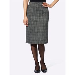 WITT Damen Jerseyrock mit verdecktem Gehschlitz hinten, schwarz-wei&szlig;-kariert, Gr&ouml;&szlig;e 19