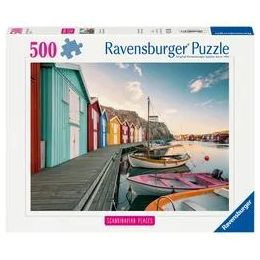 Puzzle Ravensburger "Bootsh&auml;user in Sm&ouml;gen, Schweden", bunt, Puzzles, KinderB:49cm H:36cm, Pappe, Made in Germany, B:49cm H:36cm