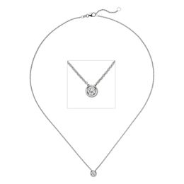 Kette mit Anh&auml;nger Jobo "Solit&auml;r Diamant Brillant 0,15 ct.", wei&szlig;gold 585, Halsketten, Damen, Diamanten Wei&szlig;gold 585, L: 45, Diamanten, Wei&szlig;gold 585, 14 Karat 585 Wei&szlig;gold 45 cm