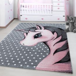 Kinderteppich Ayyildiz Teppiche "Kids 590", pink, B:200cm H:12mm L:290cm, Kunstfaser, Teppiche, Kinderteppich, auch in rund, Einhorn Motiv, Kurzflor