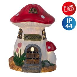 N&auml;ve LED Solarleuchte N&Auml;VE "Mushroom", bunt, B:13cm H:17,3cm L:13cm, Leuchten, Pilzhaus bunt, LED warmwei&szlig;, inkl. Druckschalter, H: 17,3cm, L/B: 13cm