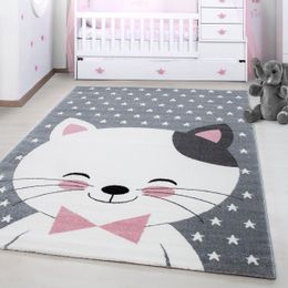 Kinderteppich Ayyildiz Teppiche "Kids 550", pink (pin), B:140cm H:12mm L:200cm, Kunstfaser, Teppiche, Kinderteppich, auch in rund, Tiermotiv, Kurzflor