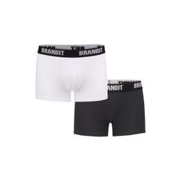 Boxershorts Brandit "Brandit Herren Boxershorts Logo 2er Pack", Herren, Gr. S, 1 Stk., wei&szlig;, schwarz, 95% Baumwolle, 5% Elasthan, Unterhosen