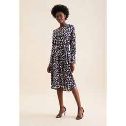 Sommerkleid Seidensticker "Schwarze Rose", Damen, Gr. XS34, Normalgr&ouml;&szlig;en, blau (dunkelblau), 100% Viskose, gepunktet, regular fit, Kleider Sommerkleid, 1/1 Kragen Punkte