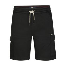 Cargoshorts PETROL INDUSTRIES "Men Shorts Cargo", Herren, Gr. L (40), N-Gr, schwarz, Web, Obermaterial: 97% Baumwolle, 3% Elasthan, unifarben, regular fit knielang, Hosen, mit Tunnelzug