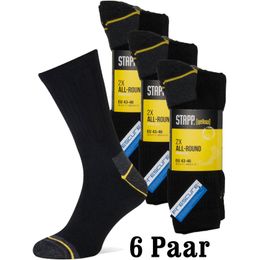 Arbeitssocken STAPP "Yellow Allround", Gr. 39, schwarz, Obermaterial: 75% Baumwolle CO. 22% Polyester PES. 3% Elasthan EL., Socken