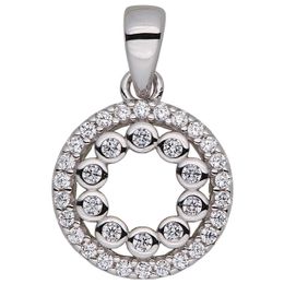 Kettenanh&auml;nger Jobo "Kreis-Anh&auml;nger rund 10 mm", silber (silber 925, wei&szlig;), Schmuckanh&auml;nger, Damen, Silber 925 (Sterlingsilber), Kettenanh&auml;nger, 925 Silber rhodiniert oder vergoldet