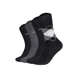 JOOP! Kurzsocken JOOP "Socken Premium Essential Socks in Box 4P 4er Pack", Herren, Gr. 43-46, bunt (schwarz, grau), Obermaterial: 85% Baumwolle CO. 12% Polyamid PA. 3% Elasthan EL., Socken