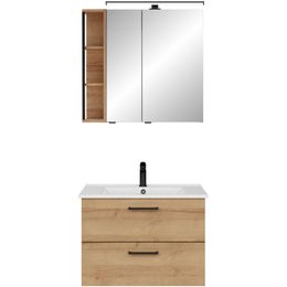 Badezimmer-Set SAPHIR "4-tlg. Mit Softclose-T&uuml;ren", riviera eiche quer nachbildung, B:103cm H:200cm T:44,5cm, Spanplatte, Kastenm&ouml;bel-Sets