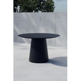 Gartentisch VENTURE HOME "Lanzo, runde Esstafel f&uuml;r den Au&szlig;enbereich", schwarz, schwarz, schwarz, B:120cm H:75cm T:120cm, Tische, Gartentisch, Outdoortisch rund, Aluminiumgestell (&Oslash;120 cm), wetterfest