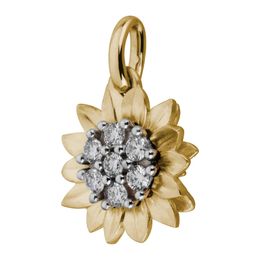 Kettenanh&auml;nger LYOMI "585/- GG/WG Sonnenblume 7 synth. Diam. 0,14ct.", mehrfarbig, Schmuckanh&auml;nger, Damen, one-size, 0,14 VS = sehr kleine Einschl&uuml;sse, Gold, 1,7 g, Kettenanh&auml;nger