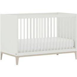 Babybett Paidi "CUTIE LEA in Wei&szlig;, verschiedene Gr&ouml;&szlig;en, Kinderbett", off, wei&szlig;, B:66cm H:83cm L:123cm, Holzwerkstoff, Massivholz, Babybetten, Babybett, Off-White, Massivholz-Sprossen, 4-fach h&ouml;henverstellbares Gitterbett