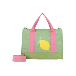 Henkeltasche Fritzi aus Preussen "Tote Bag Limited Squeezy Lemon", Herren, Gr. B/H/T: 14cm x 29,5cm x 40cm, gr&uuml;n, Baumwolle, mehrfarbig, Taschen, im sommerlichen Design