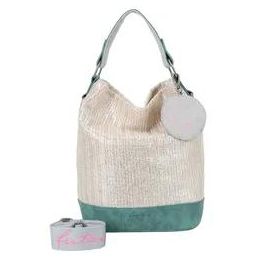 Henkeltasche Fritzi aus Preussen "Olga Limited Painted Straw", Herren, Gr. B/H/T: 17cm x 37cm x 27cm, silberfarben, gr&uuml;n, Polypropylen, mehrfarbig, Taschen, mit abnehmbarem Etui mit Rei&szlig;verschluss