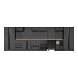 Kraftwerk Mobilio 8er Kombi, 2x Hochschrank, Werkstattwagen, Unterschrank, 3964Q (3964Q-BLK)