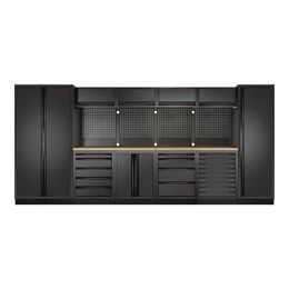 Kraftwerk Mobilio 6er Kombi, Fl&uuml;gelt&uuml;r, Hochschrank, Buche (3964K-BLK-013)