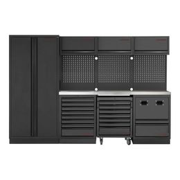 Kraftwerk MOBILIO BLK 4er Kombi mit Lochwand, Edelstahl 430 (3964K-BLK-IX)