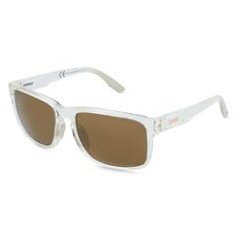 Uvex S534001 poise | Unisex-Sonnenbrille | Fassung: Vollrand, Eckig, TR90, Wei&szlig; Transparent | Glasfarbe: Gelb Spiegel Gold