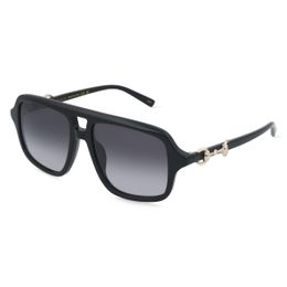 Gucci GG2052S | Damen-Sonnenbrille | Fassung: Vollrand, Pilot, Acetat, Schwarz | Glasfarbe: Grau