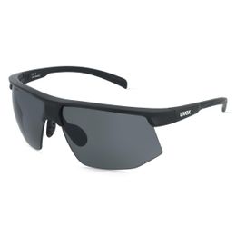 Uvex S534010 aerios | Unisex-Sonnenbrille | Fassung: Halbrand, Eckig, TR90, Schwarz | Glasfarbe: Grau