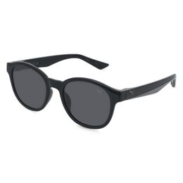 Puma PU0522S | Herren-Sonnenbrille | Fassung: Vollrand, Rund, Kunststoff, Schwarz | Glasfarbe: Grau