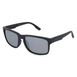 Uvex S534001 poise | Unisex-Sonnenbrille | Fassung: Vollrand, Eckig, TR90, Schwarz | Glasfarbe: Grau Spiegel Silber